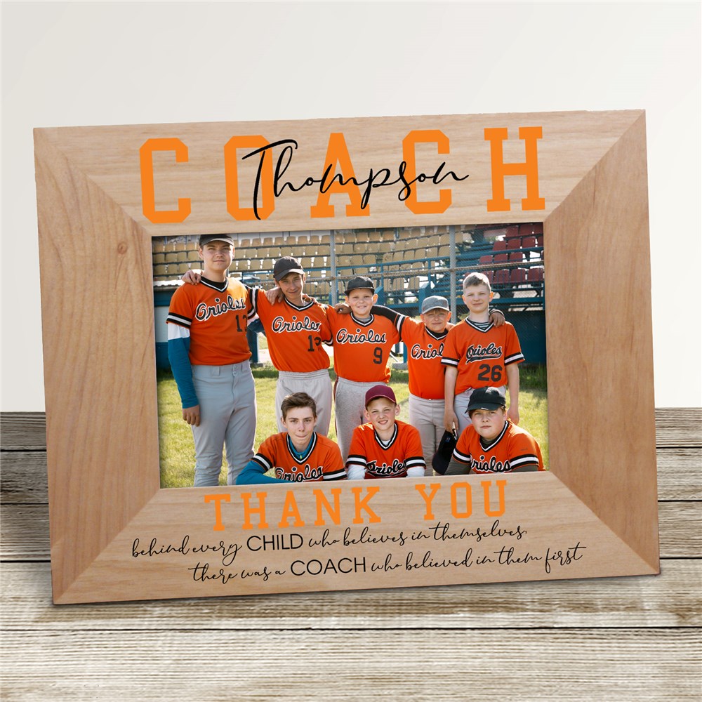 Personalized Thank You Coach Wood Picture Frame