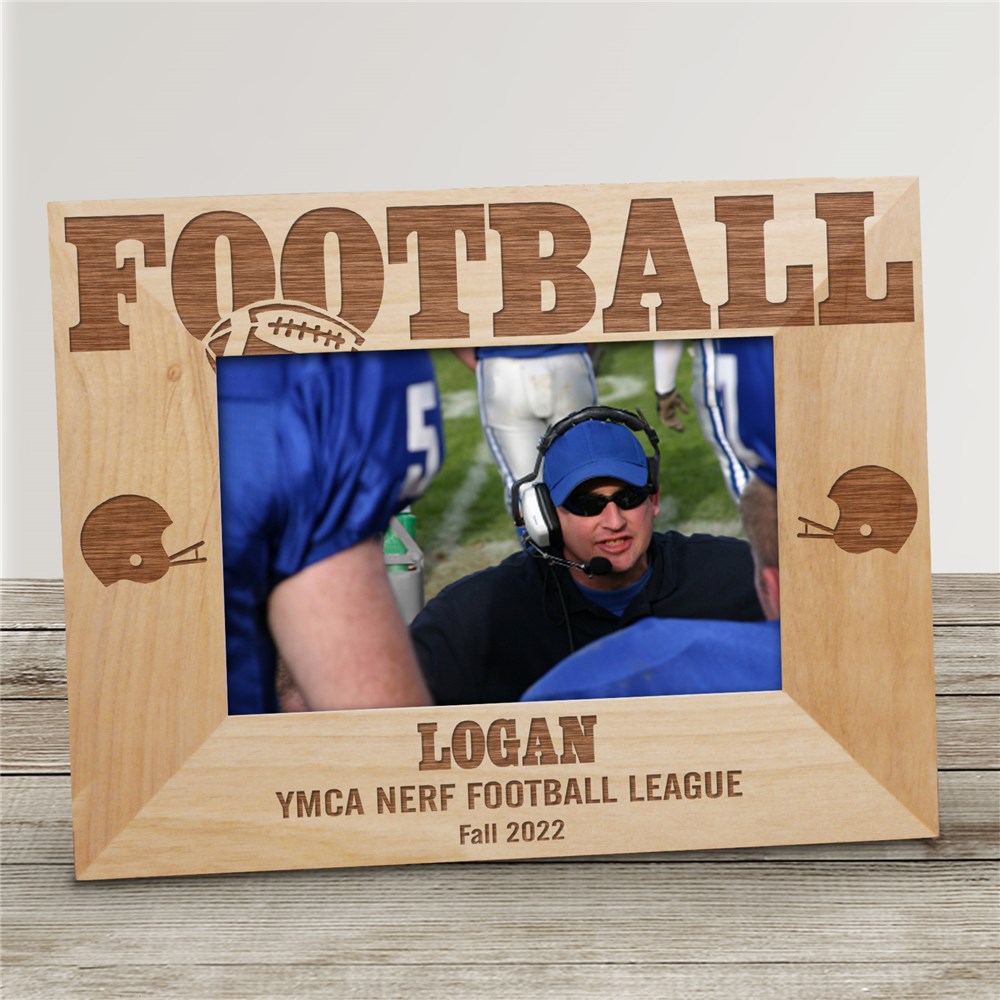 Personalized Football Wood Picture Frame | GiftsForYouNow