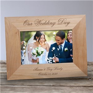 Personalized Wedding Day Wood Picture Frame | GiftsForYouNow