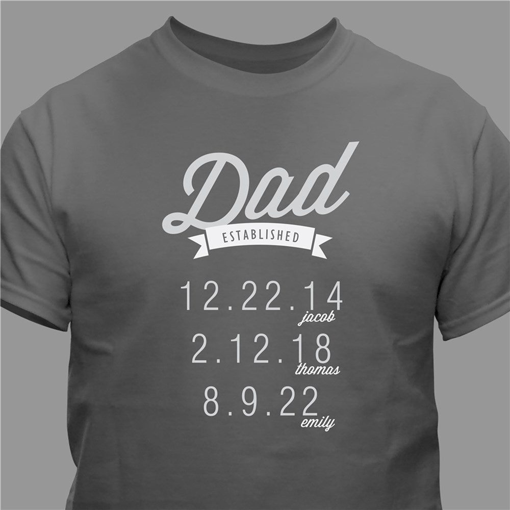 Personalized Dad Established T-Shirt | GiftsForYouNow