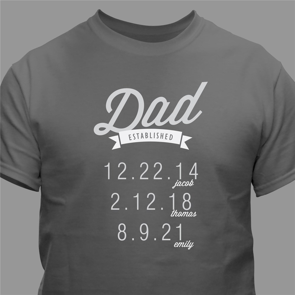 Personalized Dad Established T-Shirt | GiftsForYouNow