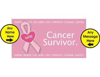 Cancer Awareness Personalized License Plate | Breast Cancer Survivor Sign