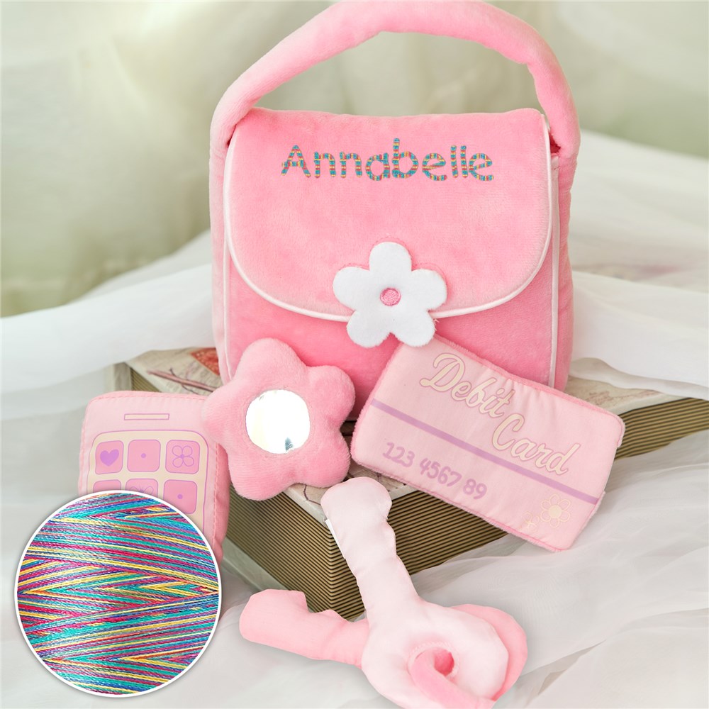 Plush Pink Baby Purse With Name Personalization