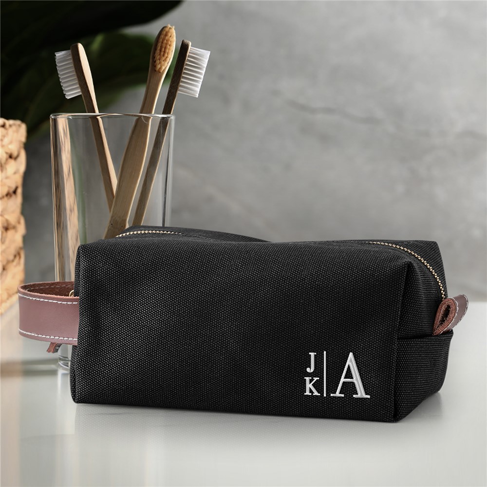 Embroidered Monogram Canvas Dopp Kit