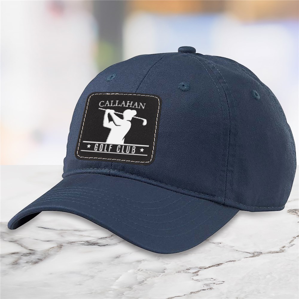 Personalized Golf Silhouette Club Name Baseball Hat with Patch