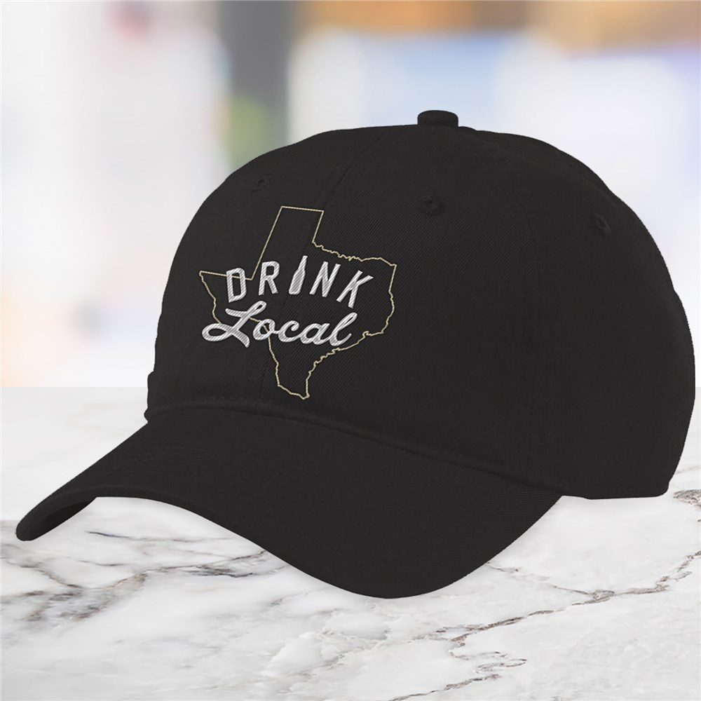 Embroidered Drink Local Baseball Hat