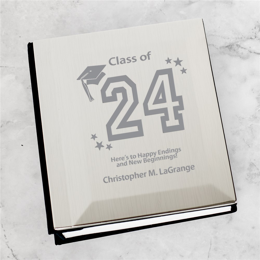 Personalized Silver Graduation Photo Album | GiftsForYouNow
