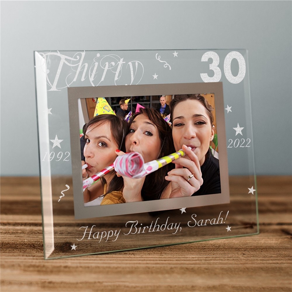 Personalized 30th Birthday Glass Picture Frame | GiftsForYouNow