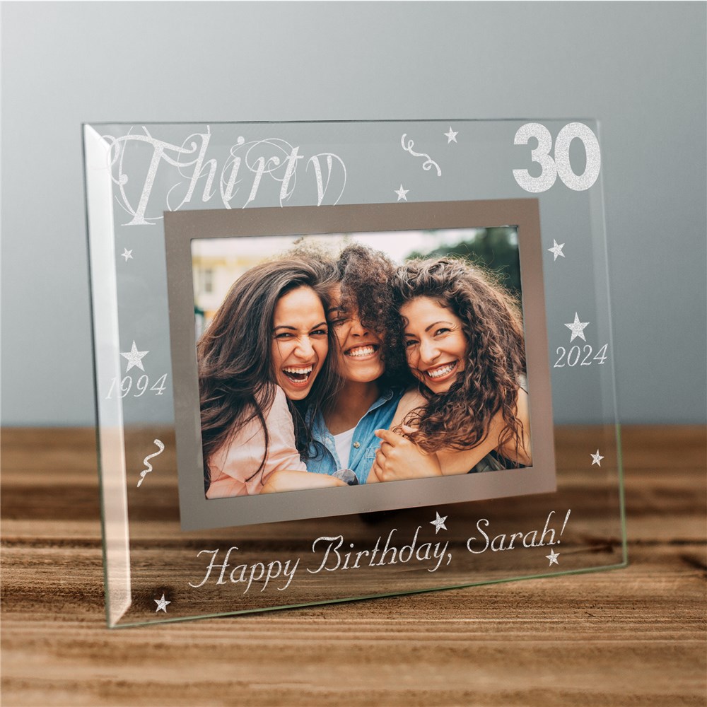 Personalized 30th Birthday Glass Picture Frame | GiftsForYouNow