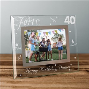 Engraved 40th Birthday Glass Picture Frame | GiftsForYouNow