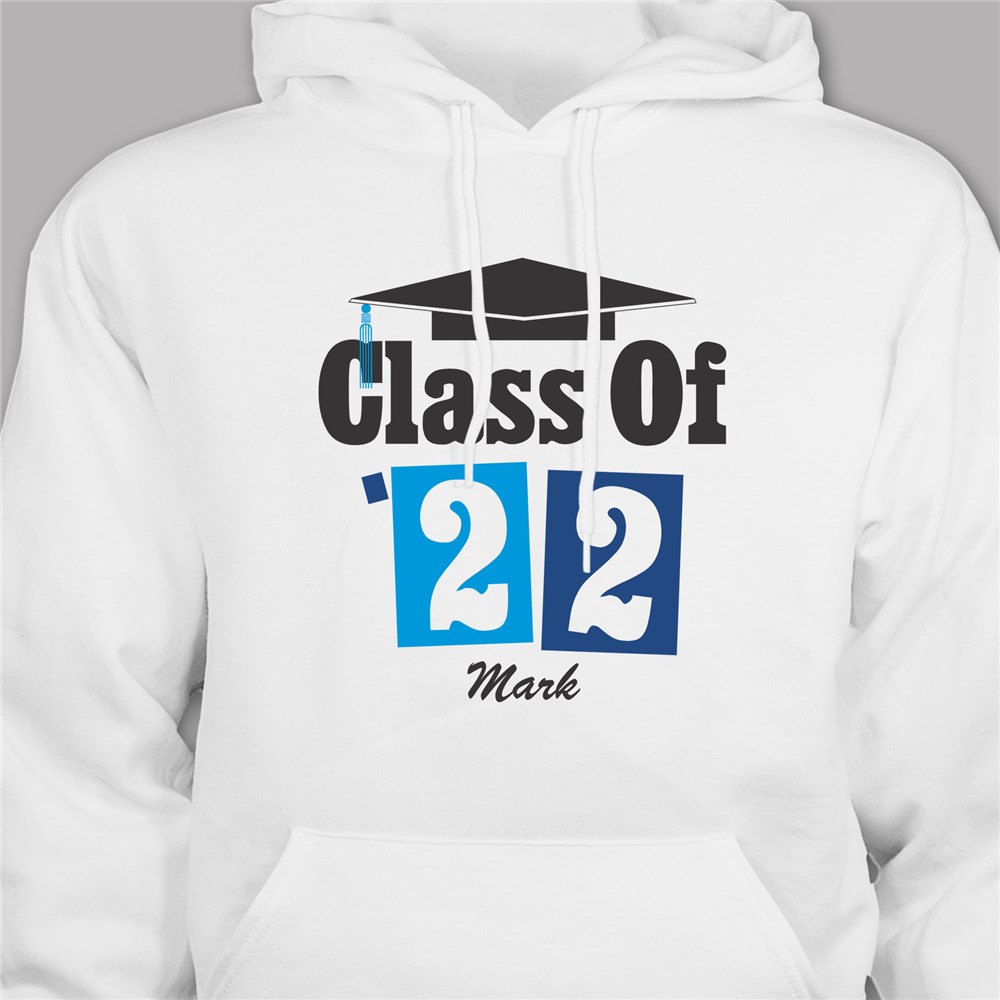 Personalized Graduation Hooded White Sweatshirt | GiftsForYouNow.com
