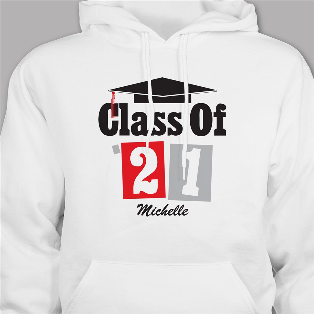 Personalized Graduation Hooded White Sweatshirt | GiftsForYouNow.com