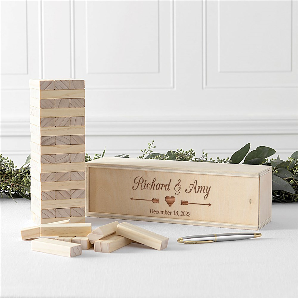 Engraved Wedding Blocks Guest Book Alternative