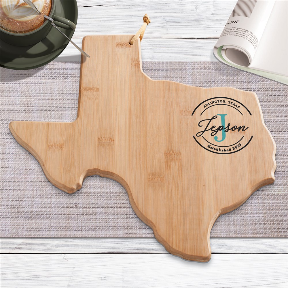 Personalized City State And Family Texas Cutting Board