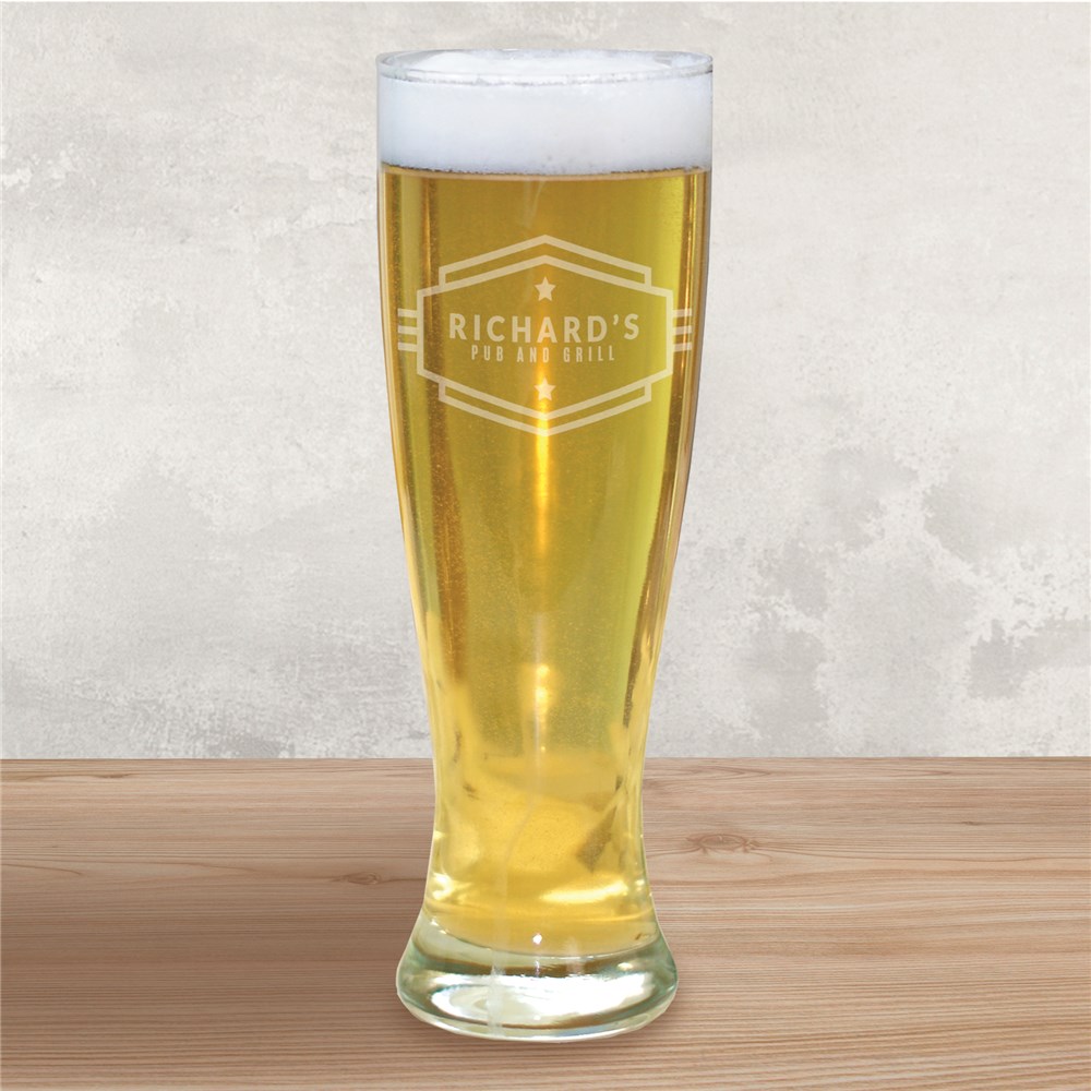 Engraved Pub And Grill Pilsner Glass | GiftsForYouNow