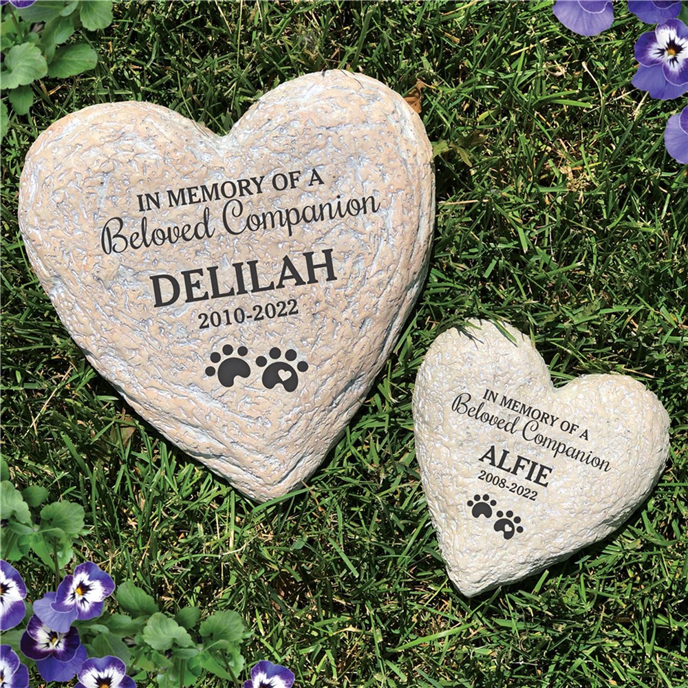 Engraved Beloved Companion Heart Garden Stone | GiftsForYouNow