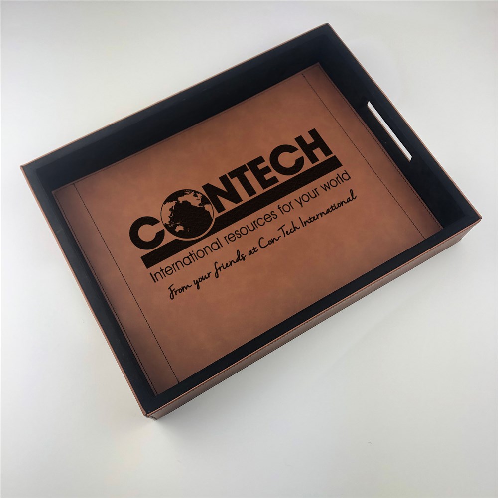 Engraved Corporate Leatherette Serving Tray