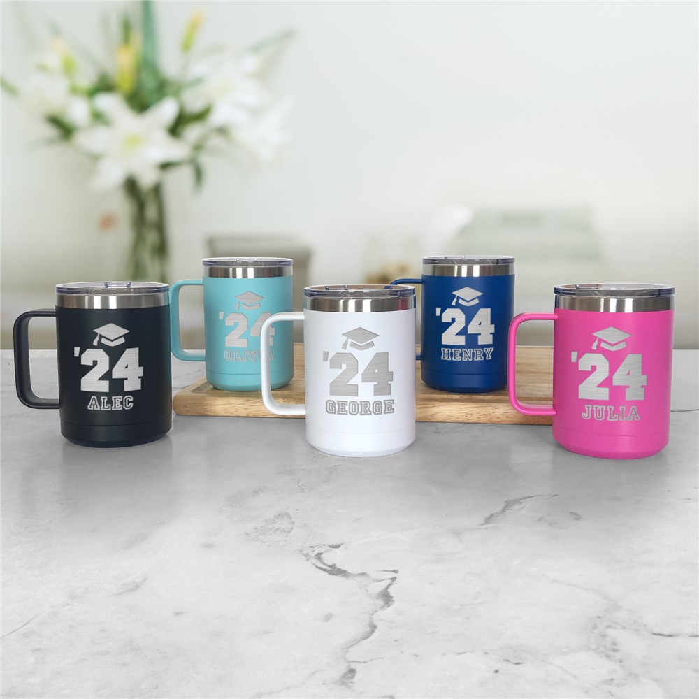 Engraved Class Of Graduation Insulated Stainless Steel Mug