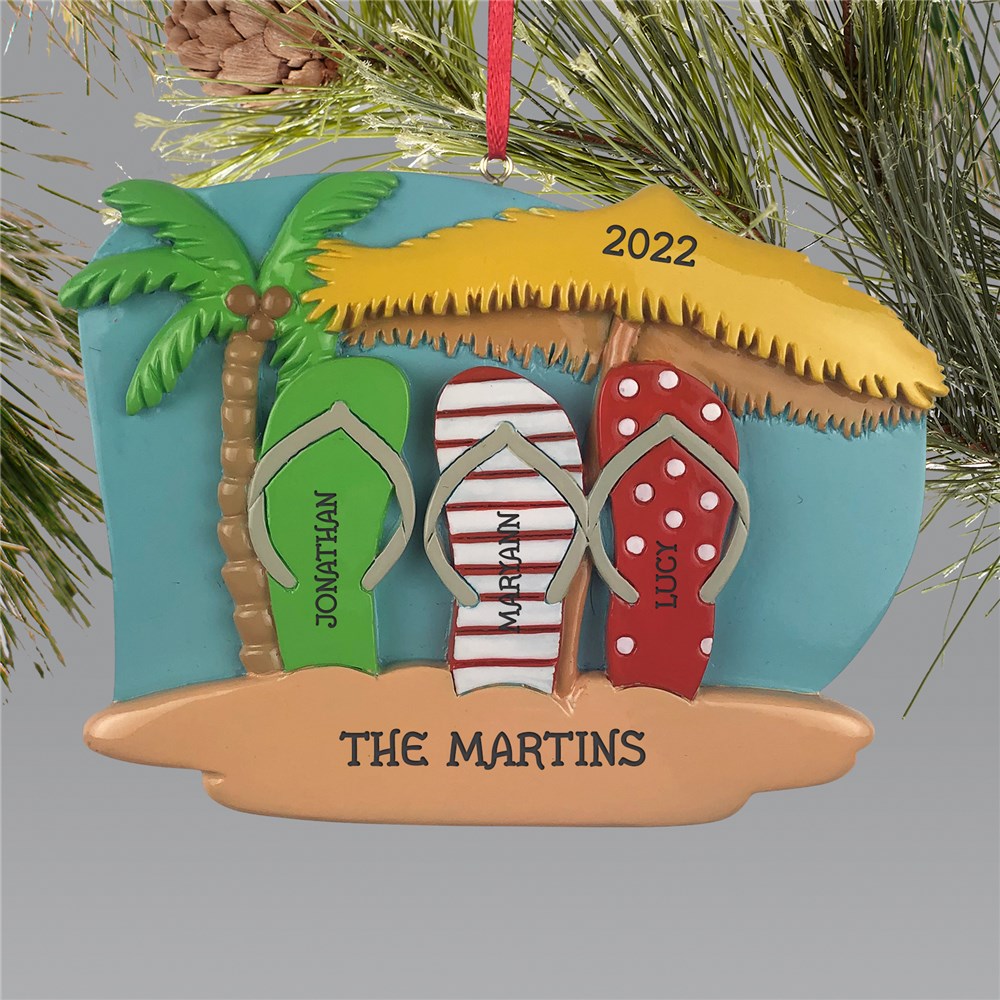 Personalized Family Flip Flop Ornament | GiftsForYouNow
