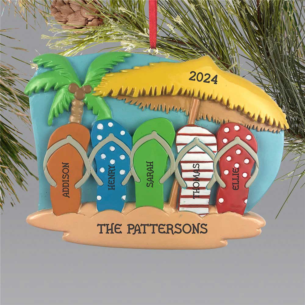 Personalized Family Flip Flop Ornament | GiftsForYouNow