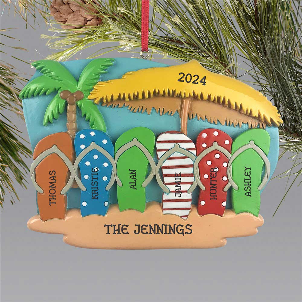 Personalized Family Flip Flop Ornament | GiftsForYouNow