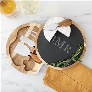 Engraved Slate Cheese Board Set with Monogram | GiftsForYouNow
