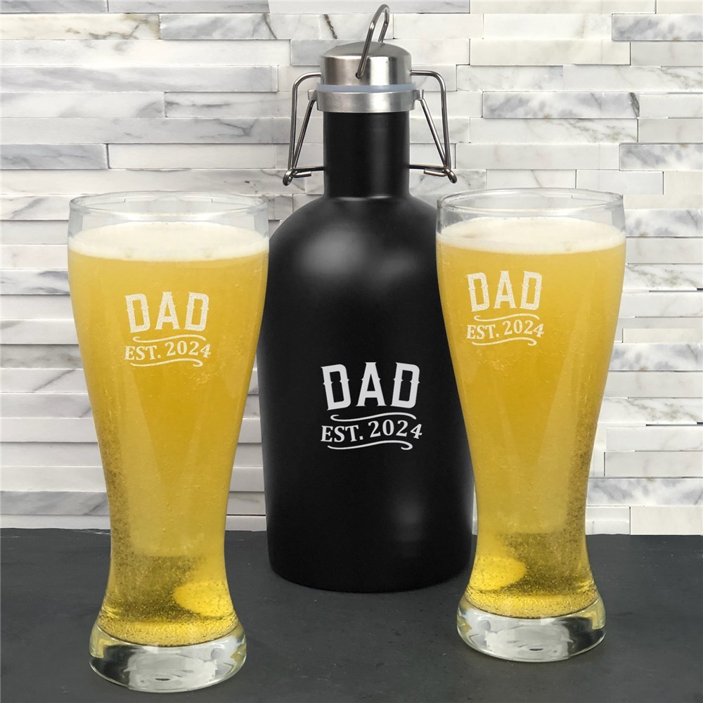 Engraved Dad Established Gift Set