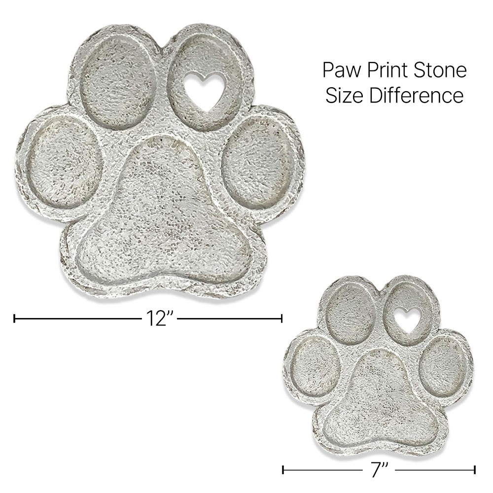Pawprint-Shaped Pet Memorial Garden Stone