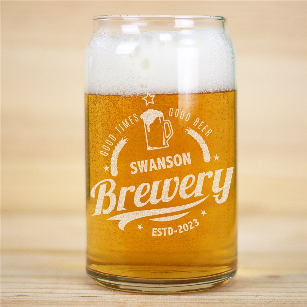 Custom Beer Can Glass With Name Engraved