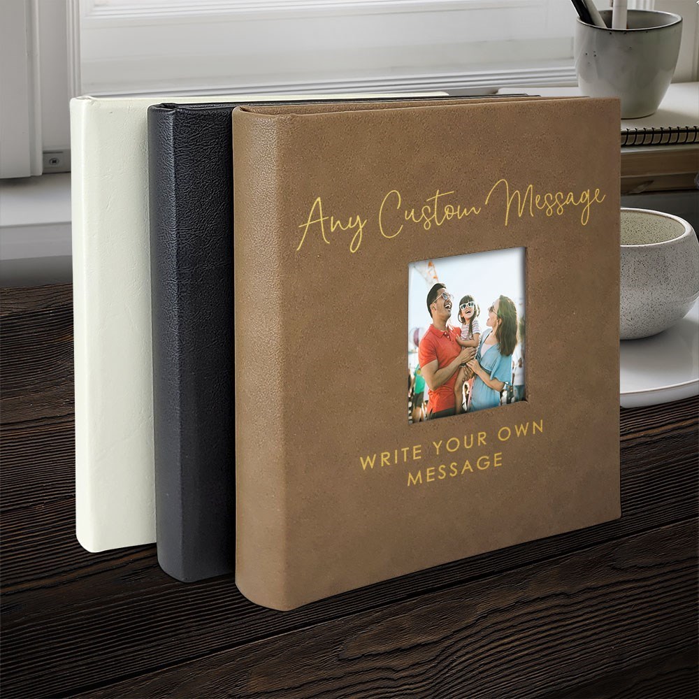 Engraved Any Custom Message Leatherette Photo Album