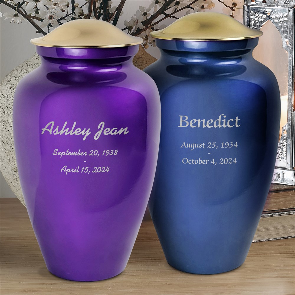 Engraved Name With Memorial Dates Large Urn