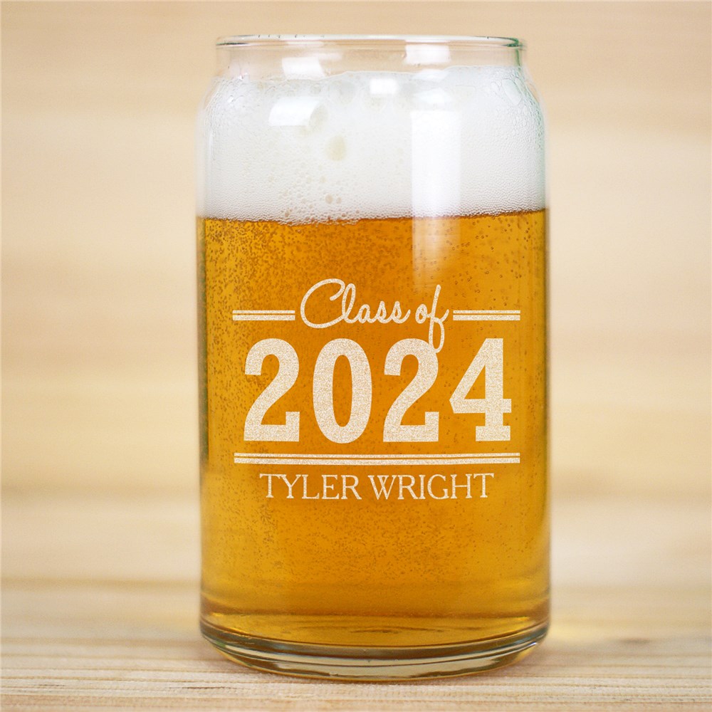 Personalized Graduation Beer Can Glass | GiftsForYouNow