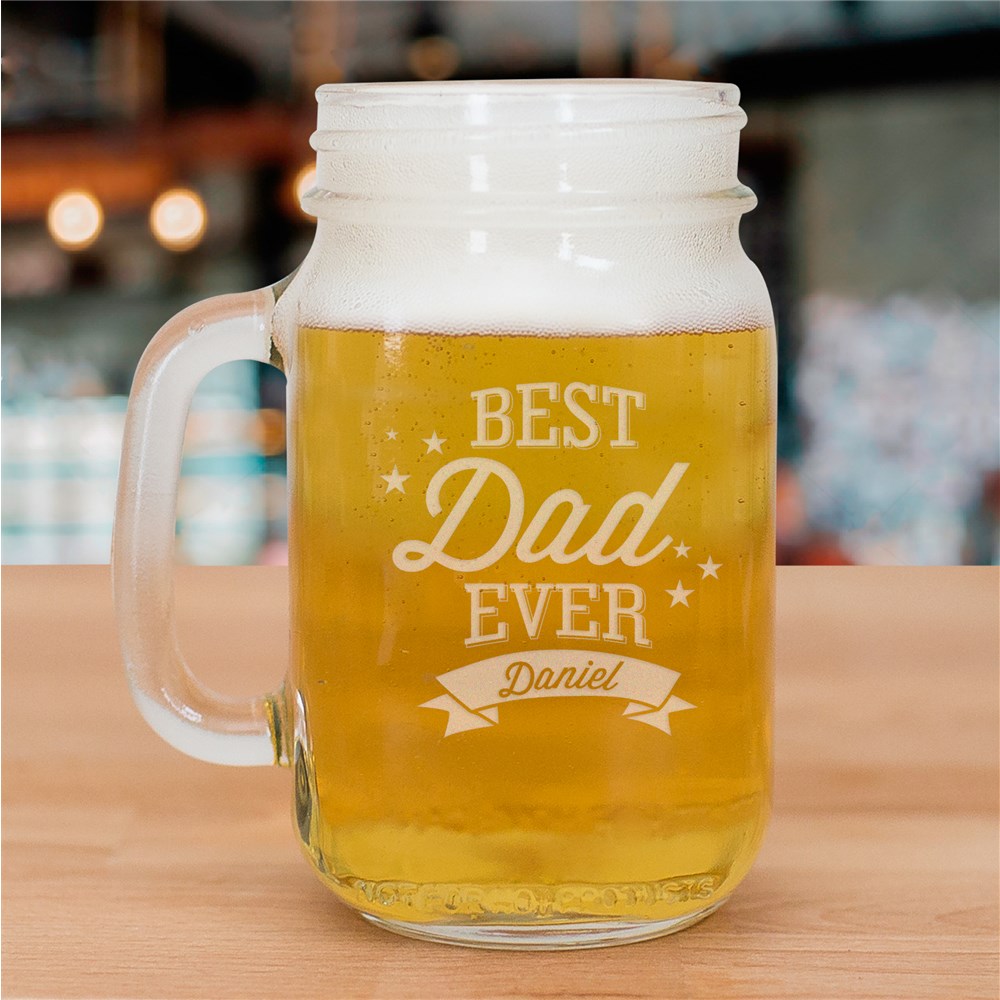 Engraved Best Dad Ever Mason Jar | GiftsForYouNow