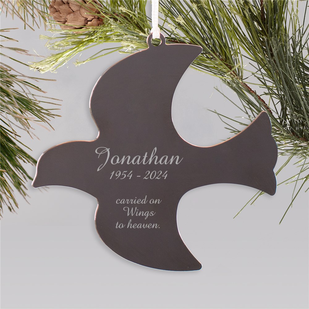 Engraved Memorial Dove Holiday Ornament | GiftsForYouNow