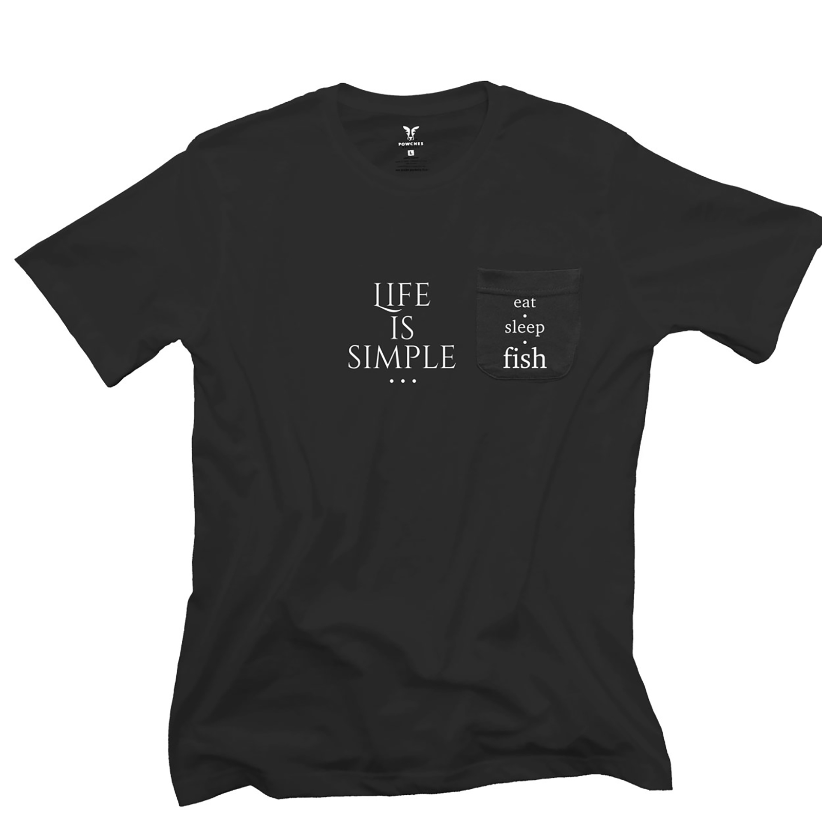 Life Is Simple Fish Pocket T-Shirt | Powches.com