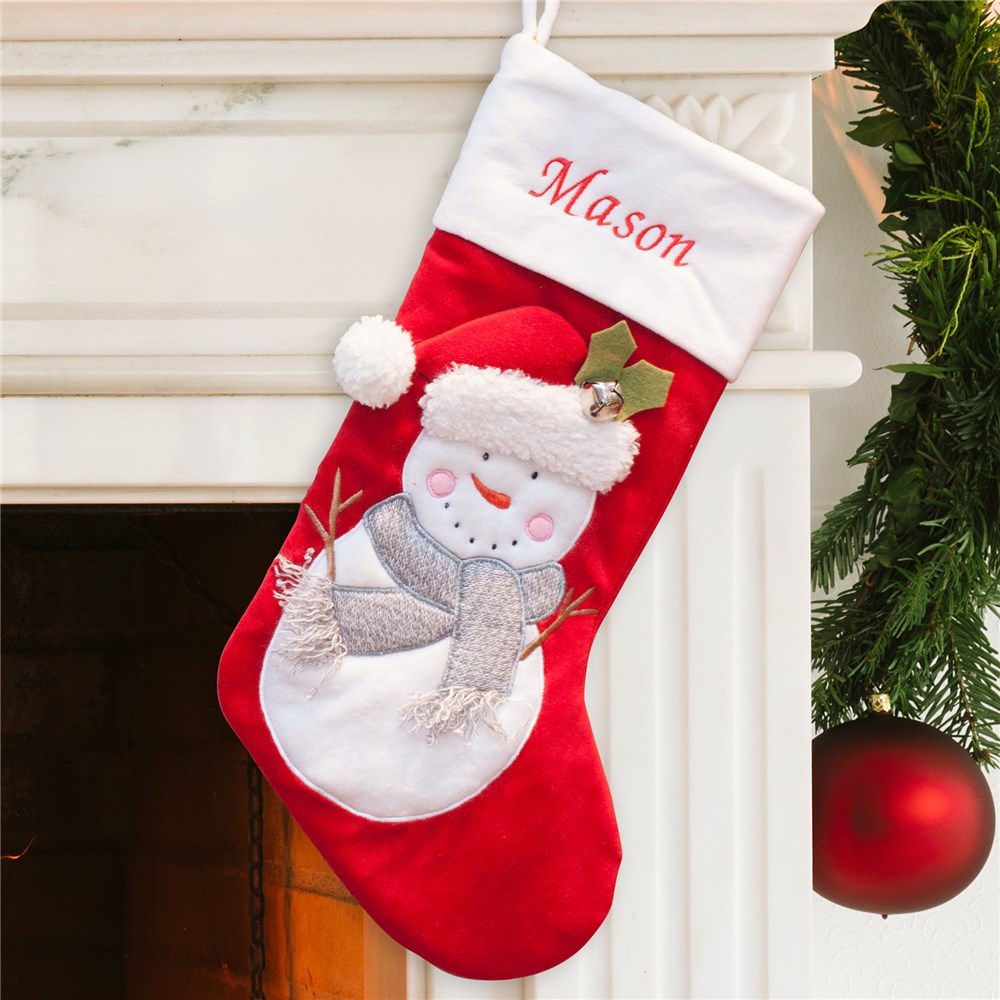 Personalized Festive Snowman Stocking | GiftsForYouNow.com