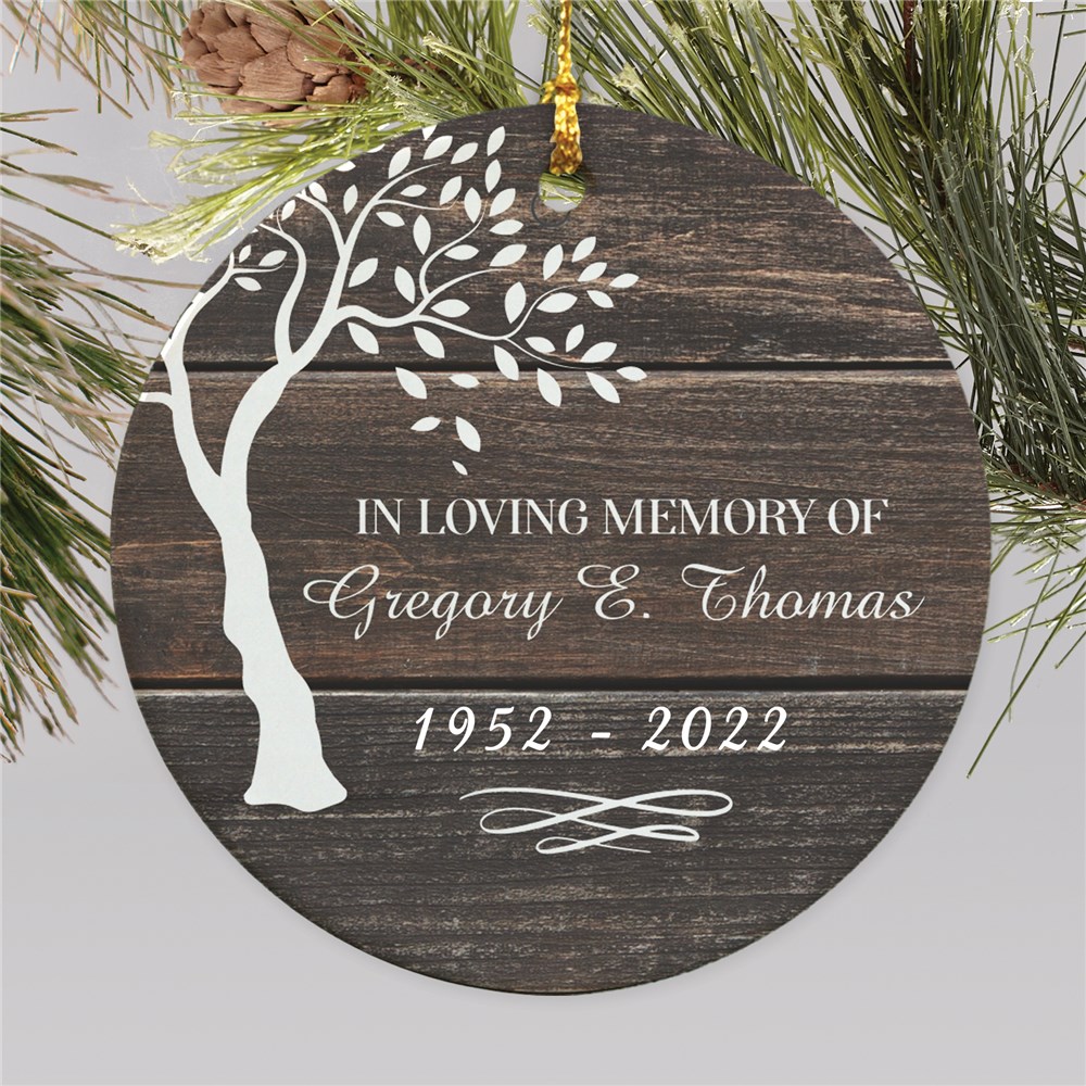 Personalized In Loving Memory Tree Round Ornament | GiftsForYouNow