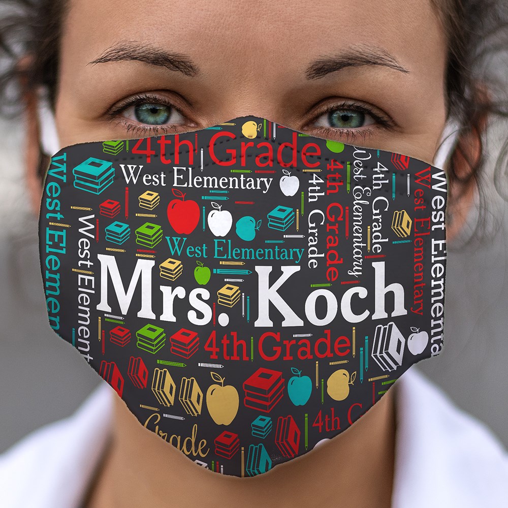 Personalized Word-Art Teacher Face Mask | GiftsForYouNow