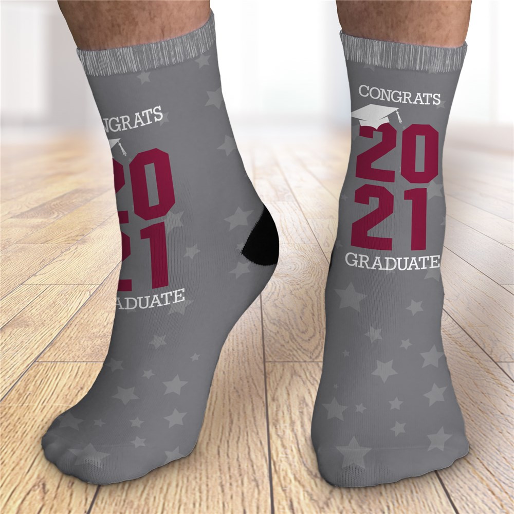 Personalized Congrats Graduate Crew Socks | GiftsForYouNow