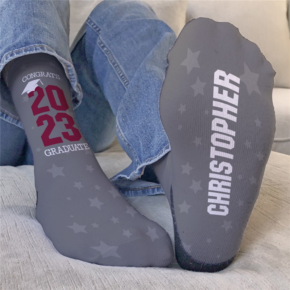 Personalized Congrats Graduate Crew Socks | GiftsForYouNow