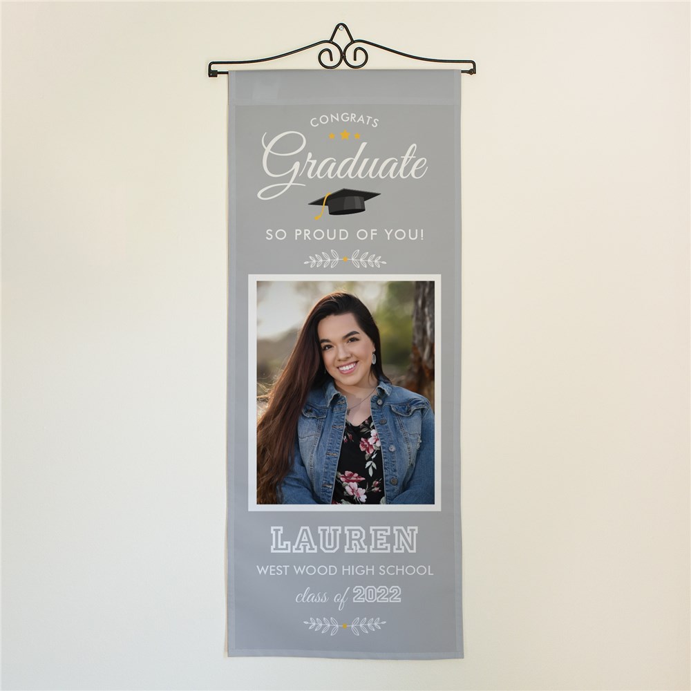 Personalized Congrats Graduate with Photo Wall Hanging