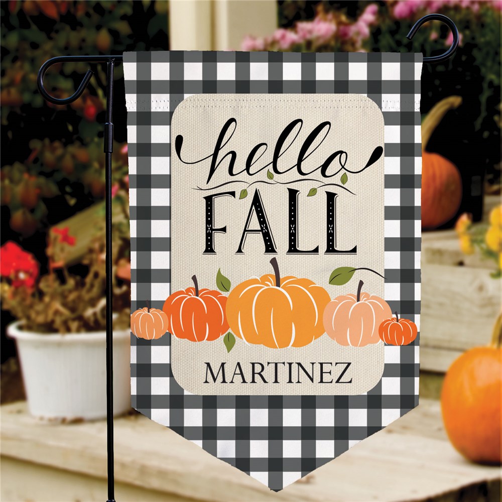 Personalized Hello Fall Pennant Garden Flag | GiftsForYouNow