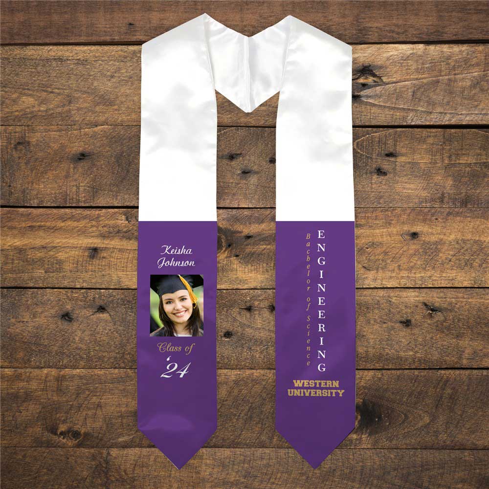 Personalized Graduation Stole With Grad Photo