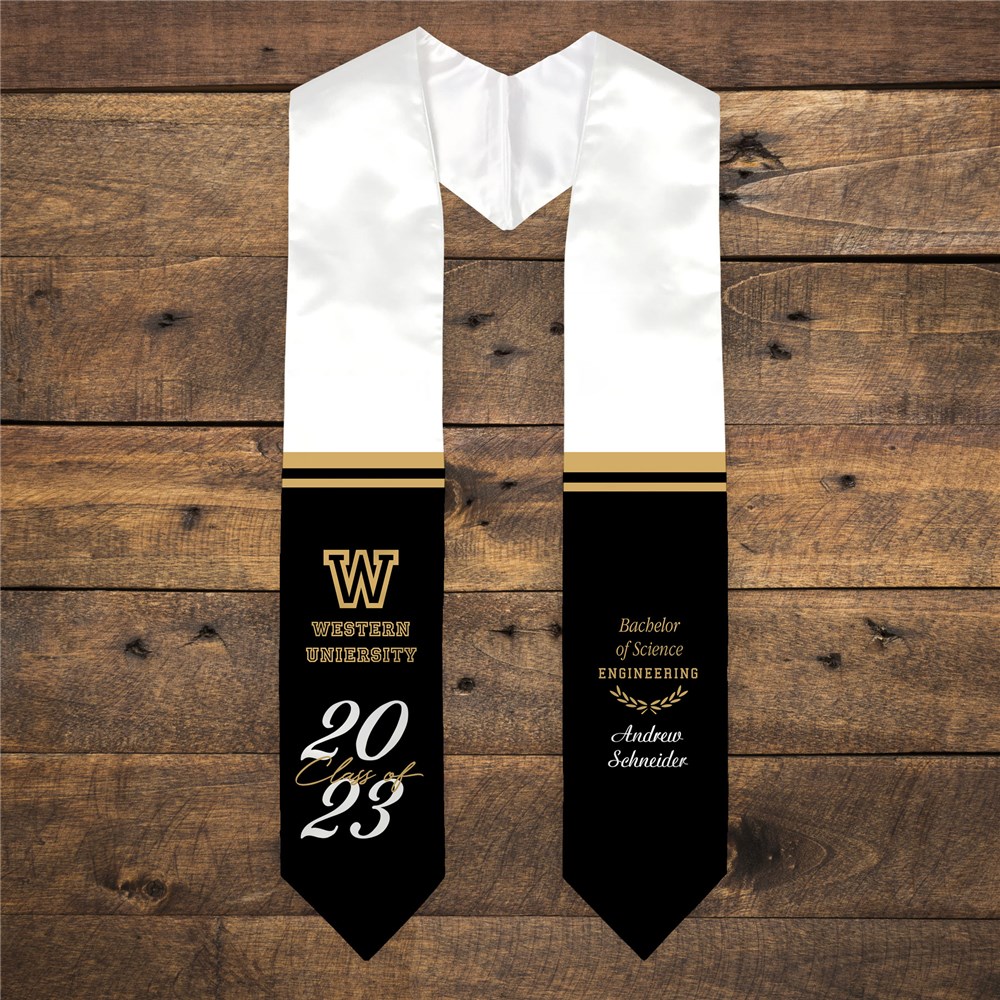 Customized Graduation Stole With Stripe Design