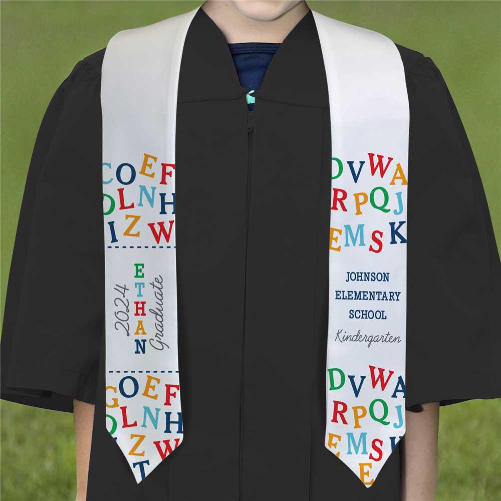 Personalized Alphabet Youth Graduation Stole
