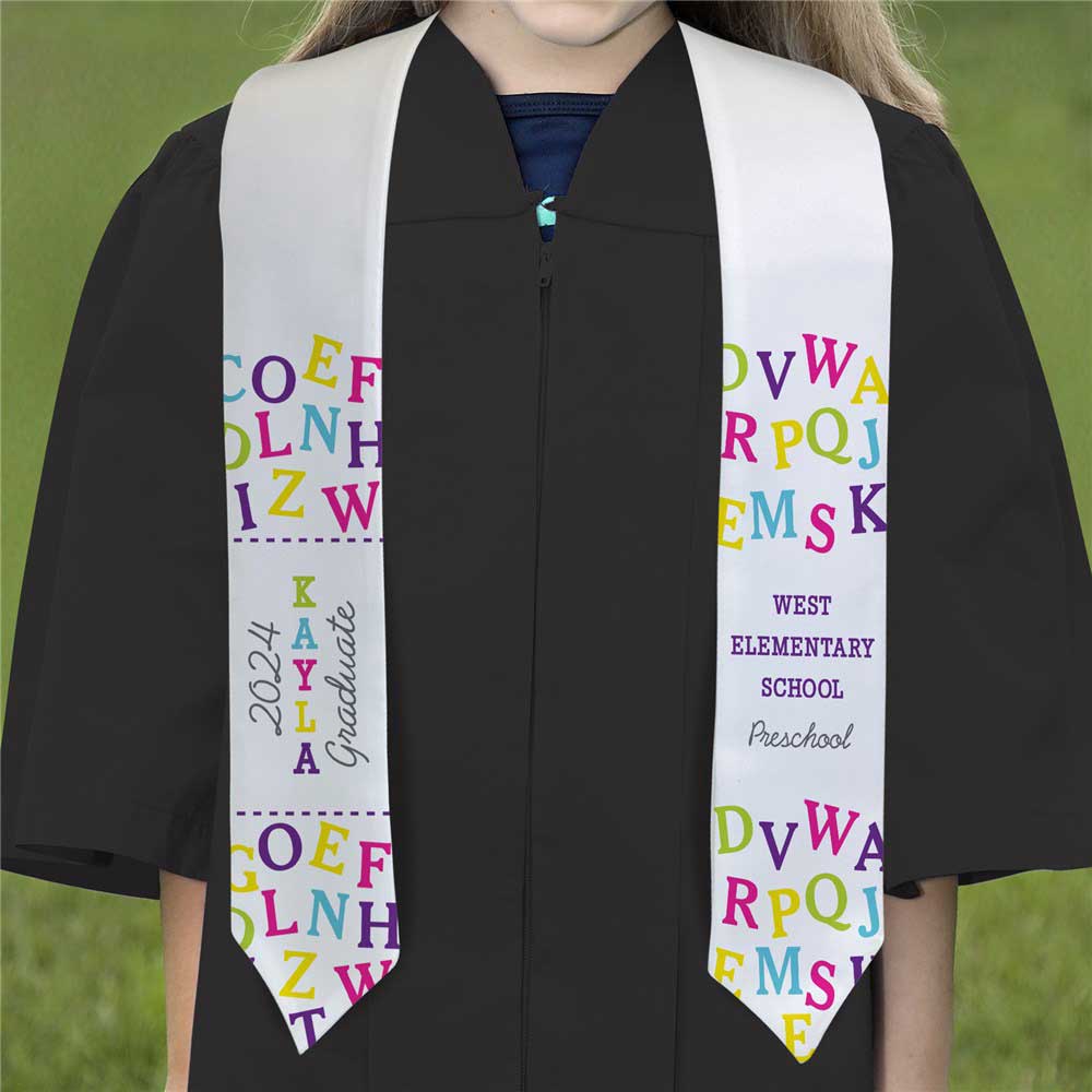 Personalized Alphabet Youth Graduation Stole