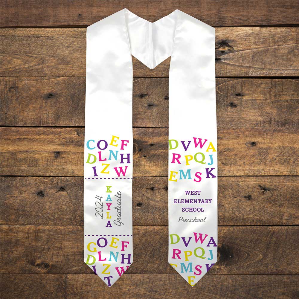 Personalized Alphabet Youth Graduation Stole
