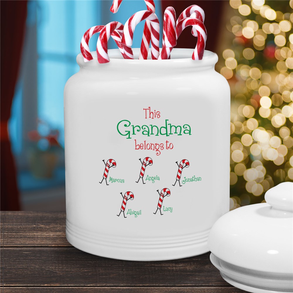 Personalized Candy Cane Treat Jar
