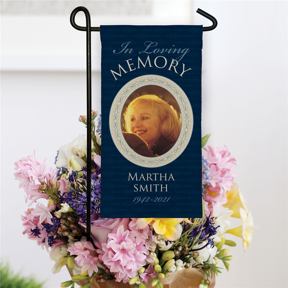 Personalized In Loving Memory Photo Memorial Mini Garden Flag