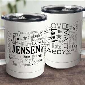 Personalized Word-Art Insulated Mug with Lid